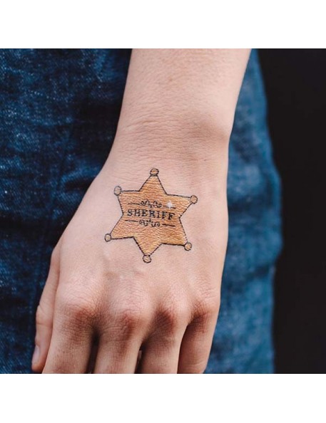 Sheriff badge tattoo