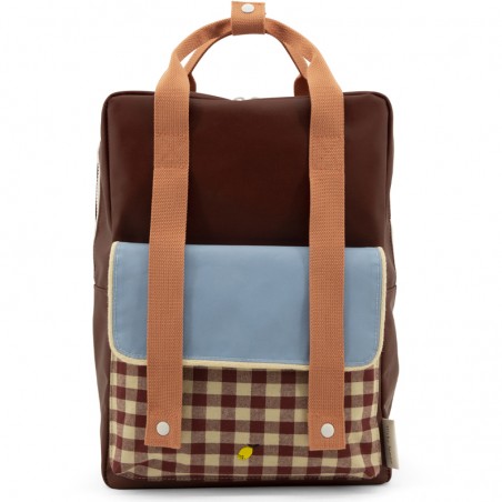 Sticky Lemon - backpack large "gingham", cherry red + sunny blue ...